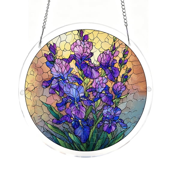 Acrylic Flat Puzzle Suncatcher with Hummingbird and Floral Pattern ...