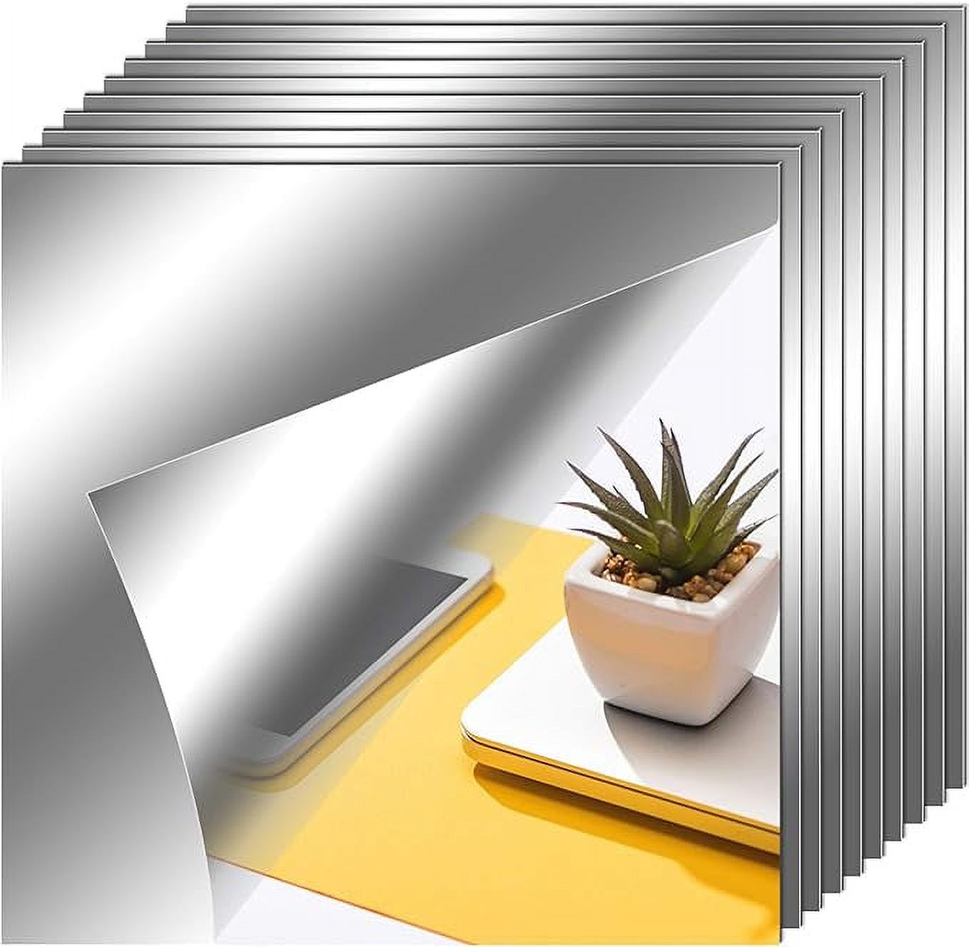 Acrylic Flexible Mirror Sheets, 12 Pack Self Adhesive Mirror Tiles ...