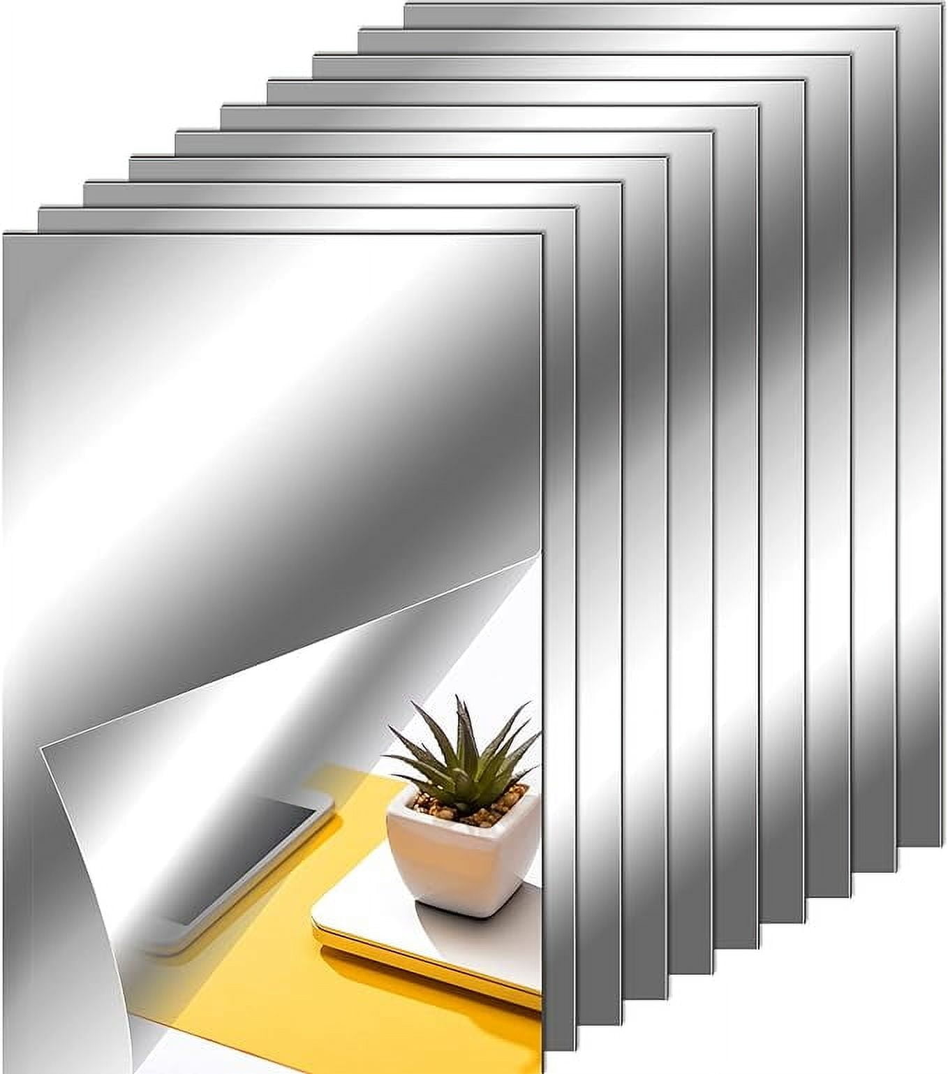 Acrylic Flexible Mirror Sheets, 12 Pack Self Adhesive Mirror Tiles ...