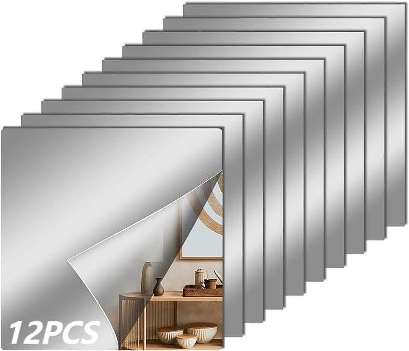 Acrylic Flexible Mirror Sheets, 12 x 12 in Mirror Tiles Self Adhesive ...