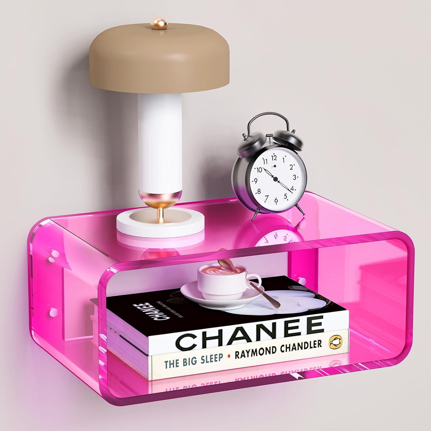 Acrylic Floating Nightstand, Bedside Table, Nightstand Shelf Wall ...