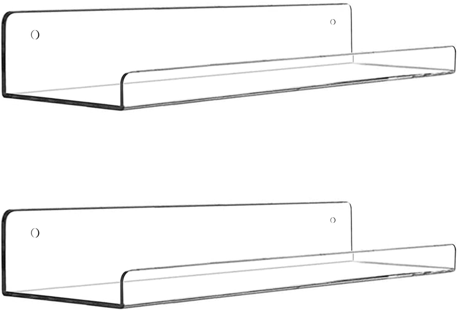 Acrylic Floating Wall Ledge Shelf, Clear Bathroom Storage Shelves ...