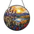Acrylic Floral Suncatcher – Round Stained Glass Effect Window Art ...