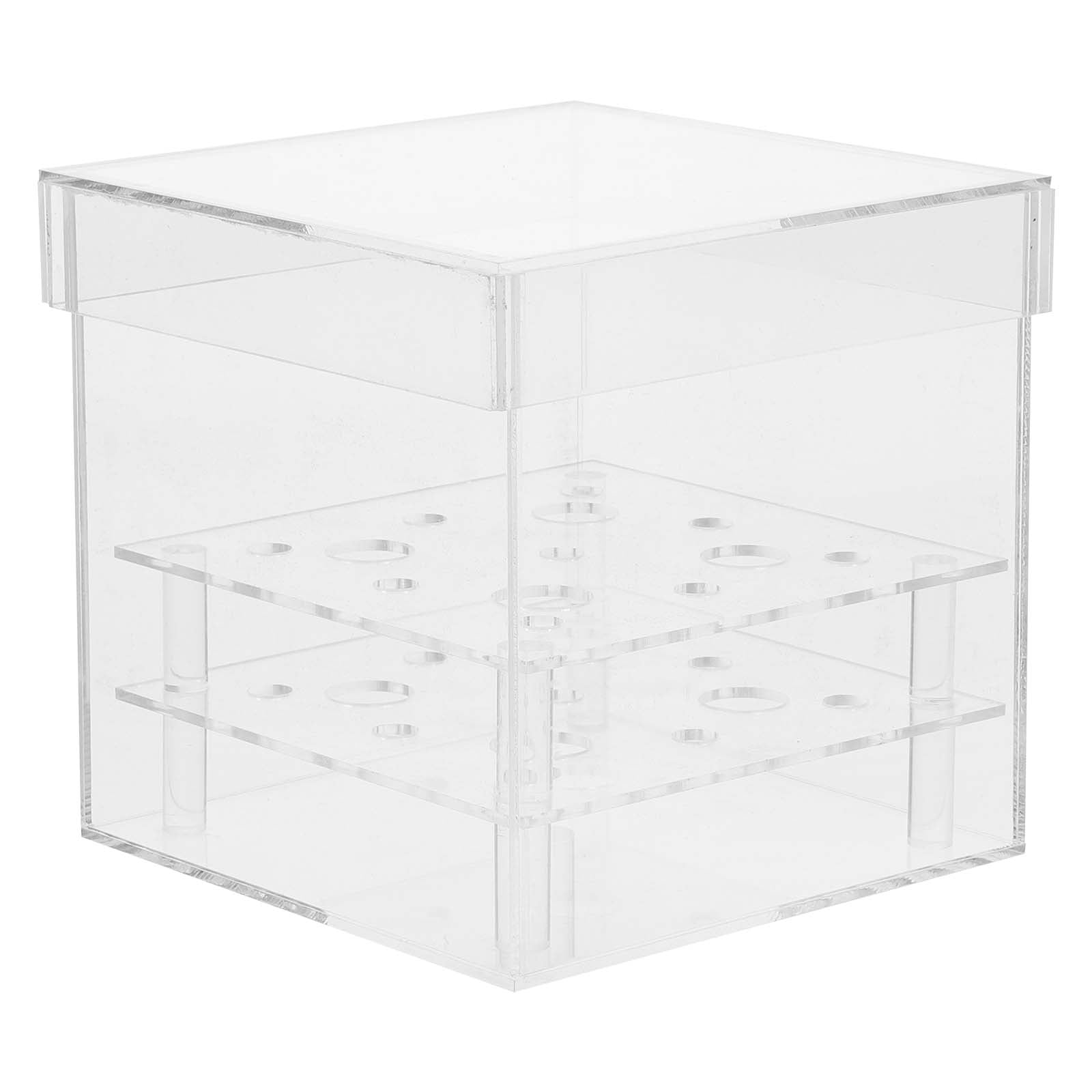 Acrylic Flower Cube Vase 9-hole Acrylic Flower Box Clear Eternal Flower ...