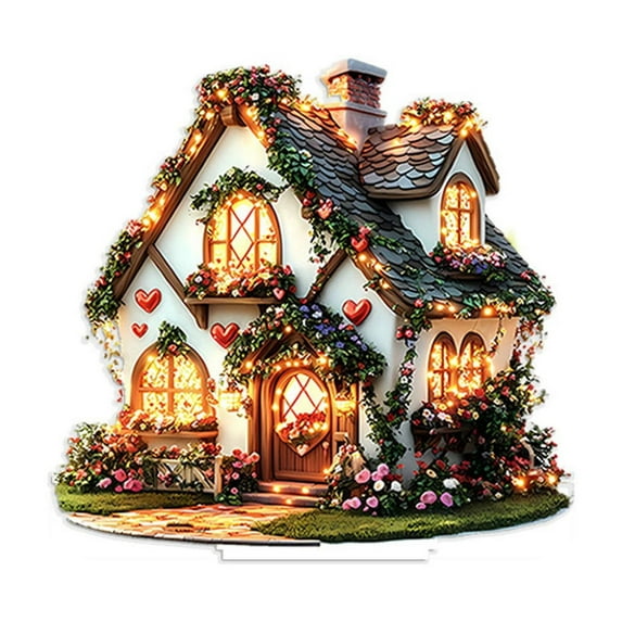 Acrylic Flower House Decoration With Forest Theme, Valentine'S Day ...