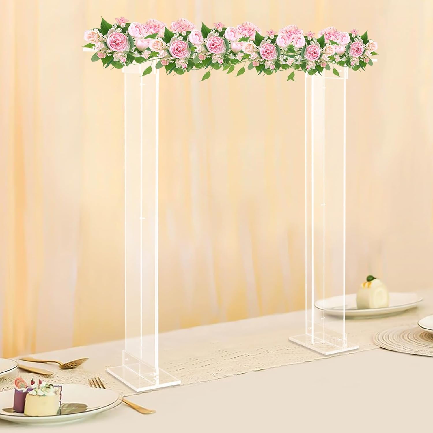Acrylic Flower Stand, 40inch Tall Clear Acrylic Rectangular Flower Rack ...