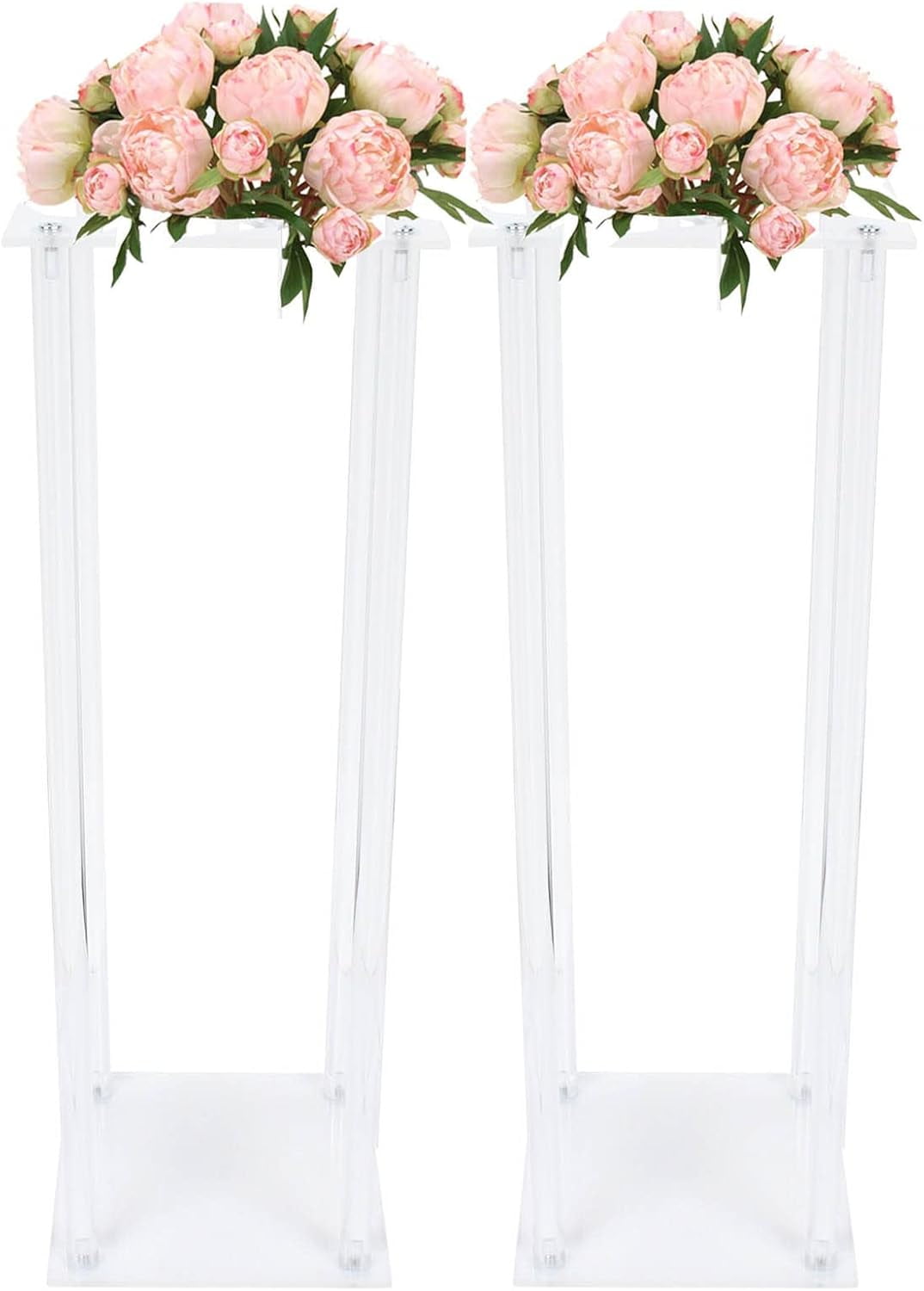 Acrylic Flower Stand Wedding Centerpieces,2 Pack 23.62'' Tall 7.87 ...