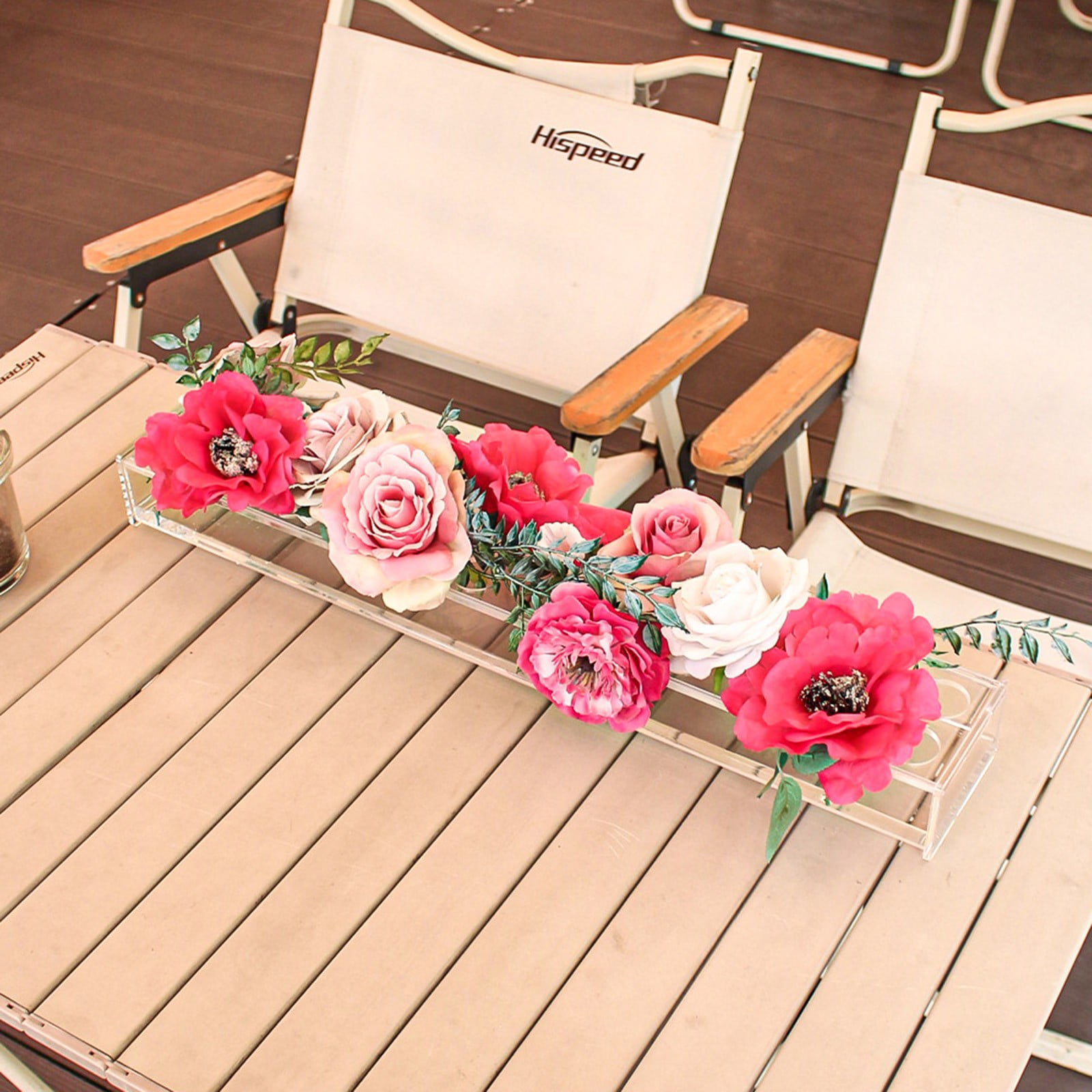 Acrylic Flower Vase with 12 Holes,11.8inch Decorative Long Clear Vase ...