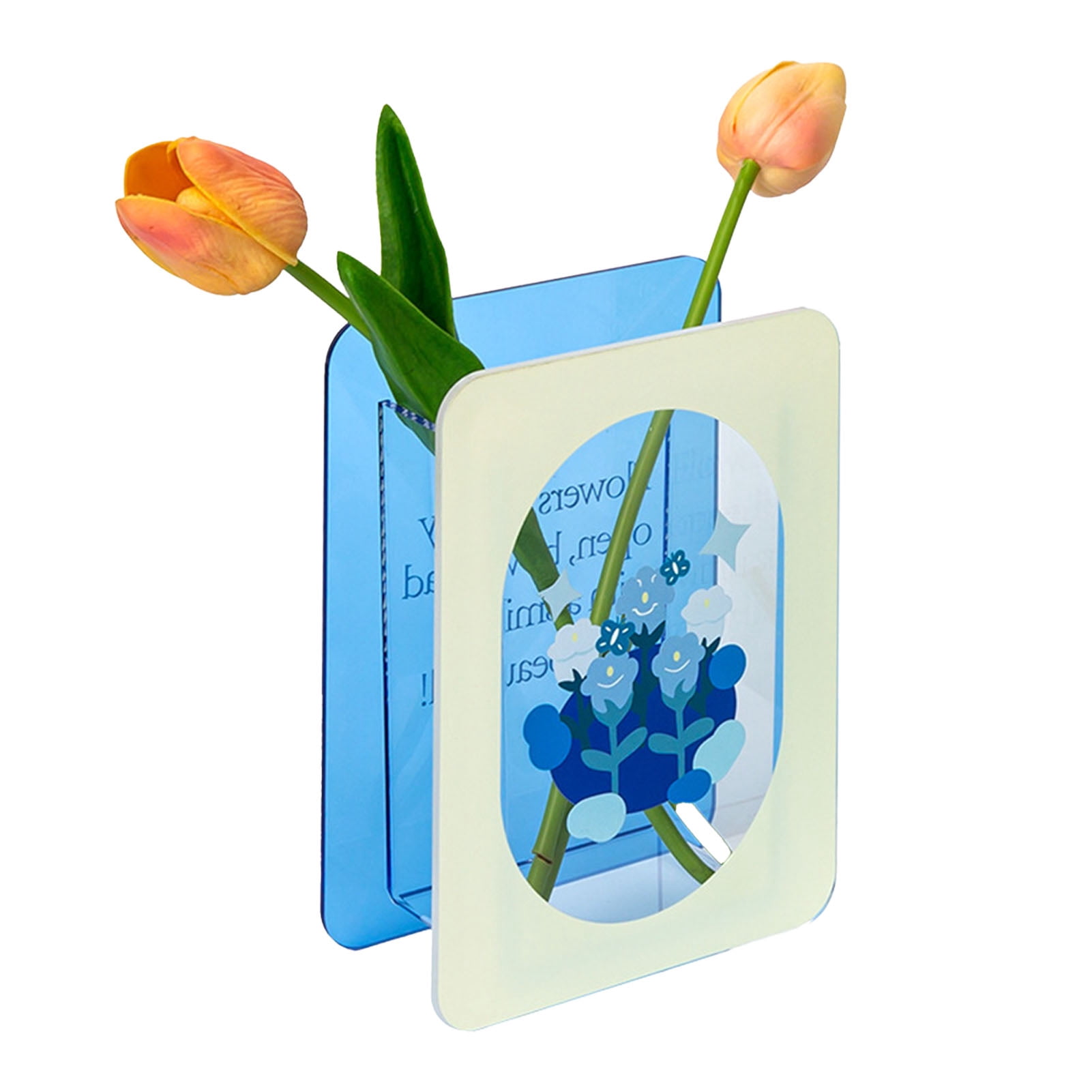 Acrylic Flower Vase, Modern Bouquet Holder Clear Plant Floral Container ...
