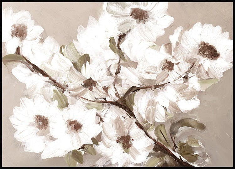 Acrylic Flowers Poster Wall Art Bedroom Wall Art Home Decor Office Wall ...