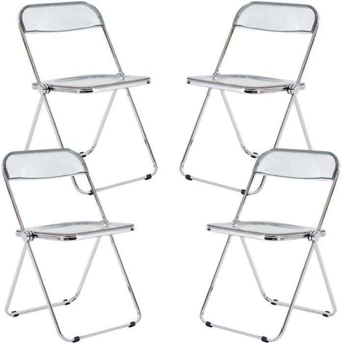 Acrylic Folding Chair Transparent Chairs Stackable PC Plastic Living ...