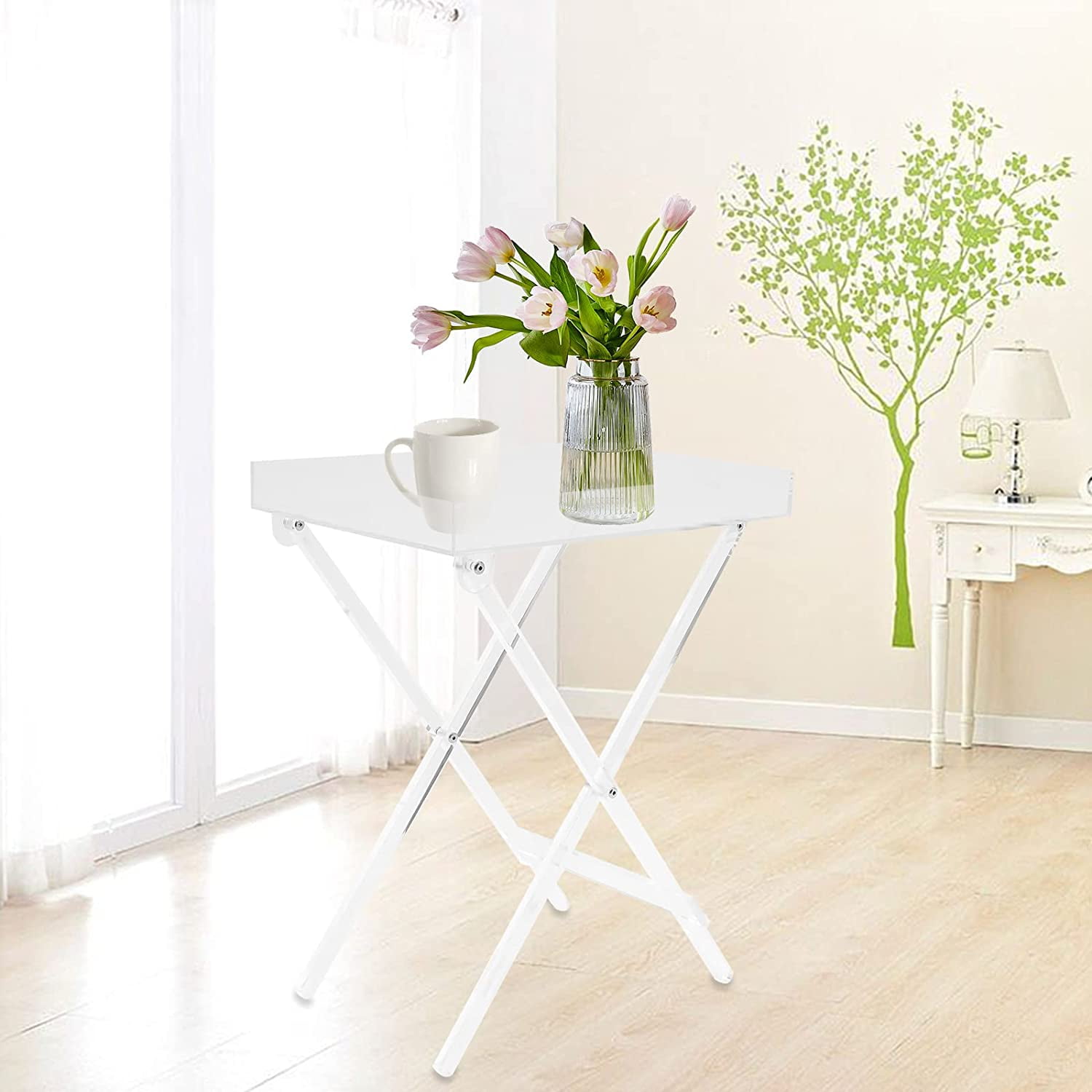 Acrylic Folding Table, Transparent Rectangle Folding Table Clear ...