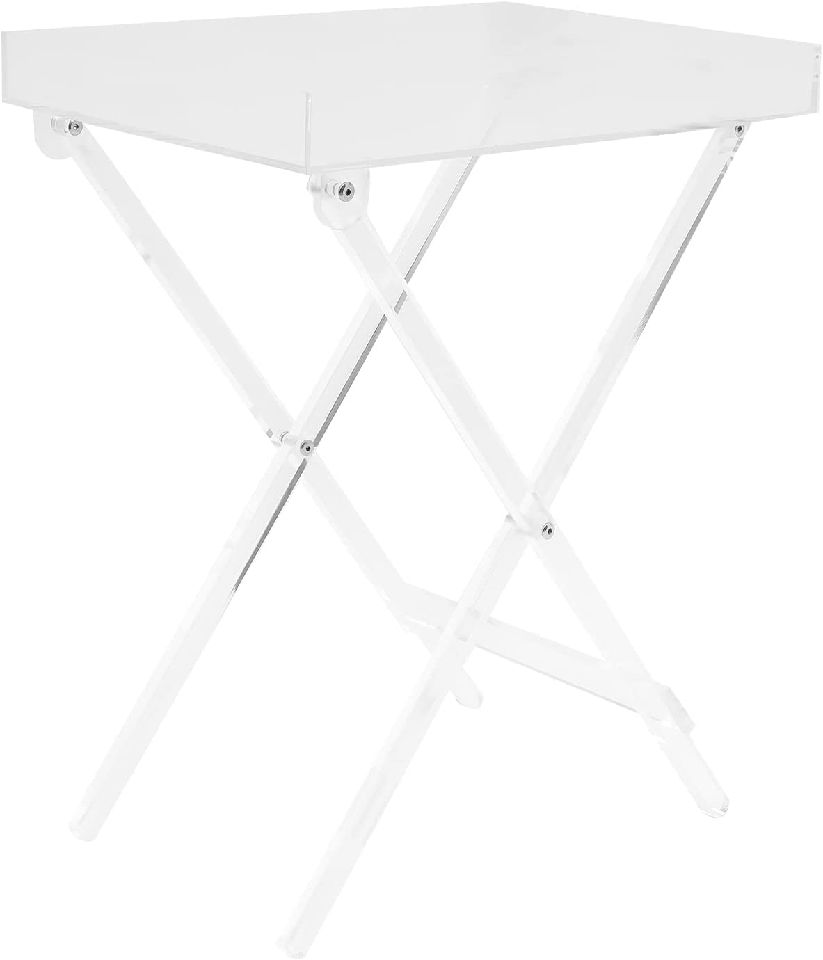 Acrylic Folding Table, Transparent Rectangle Folding Tray Tables Clear ...