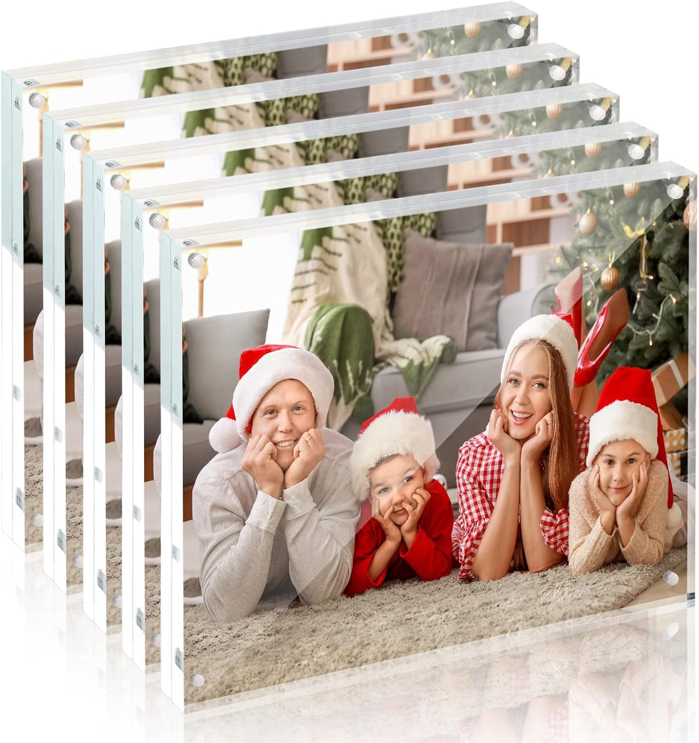 Acrylic Frames 8x10, 5 Pack 10+10mm Thickness Freestanding Double Sided ...