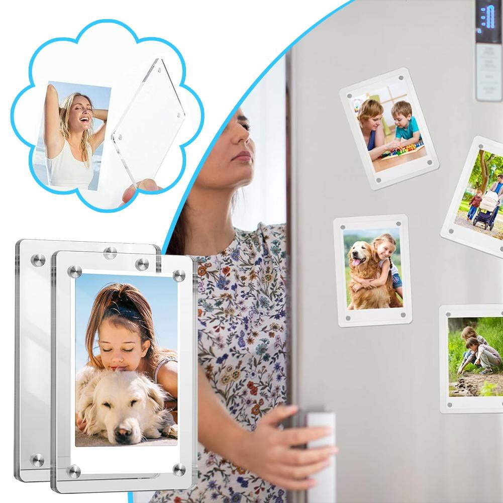 Acrylic Fridge Magnetic Frame Double Sided Refrigerator Magnet Picture ...