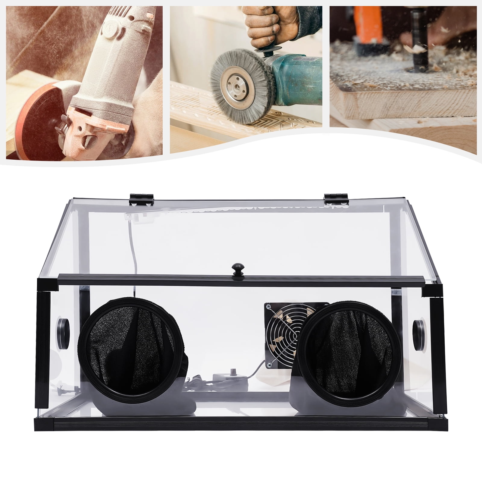 Acrylic Electric Grinding Table Polisher, Dust Box with LED Light Fan ...