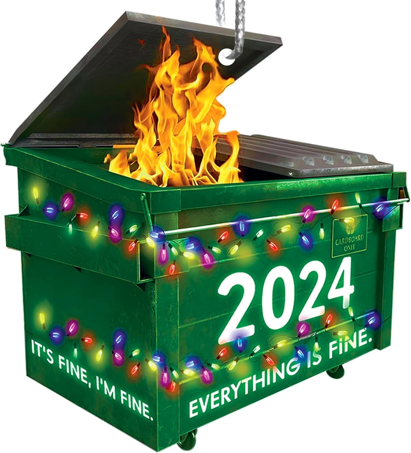 Hyperi Funny Dumpster Fire Christmas Ornament, 1-Pack Everything's Fine ...