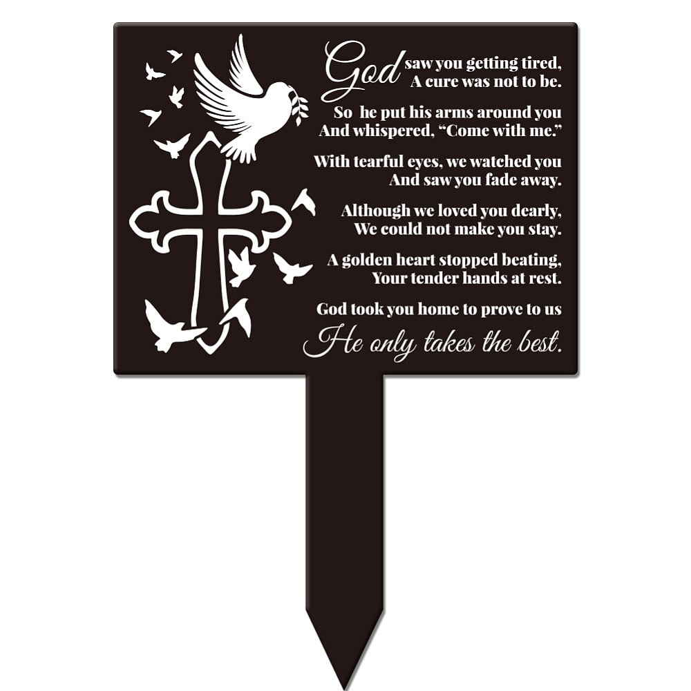 Acrylic Garden Stake Ground Insert Decor 275x190mm for Yard Lawn Garden ...