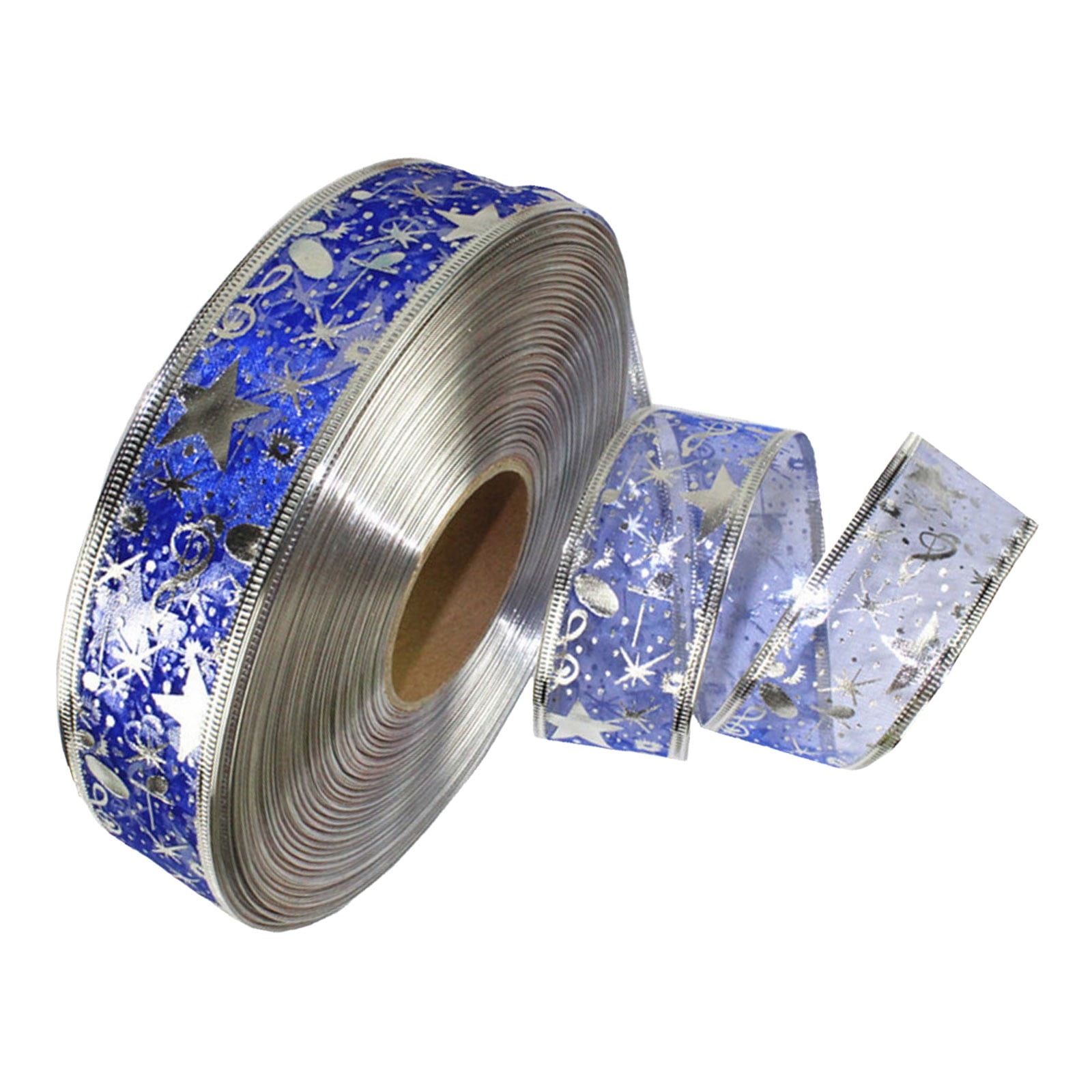 Acrylic Gemstones Ribbon Wired Sheer Glitter Ribbon For Christmas ...