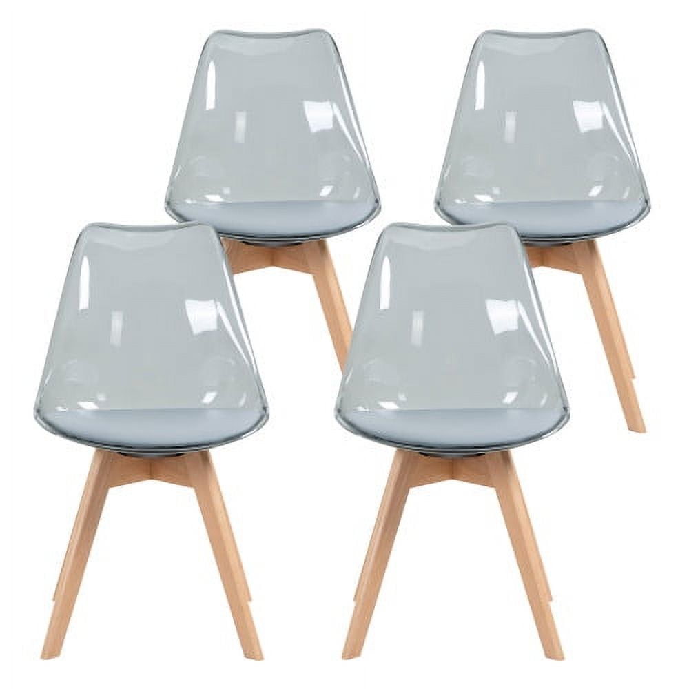 Acrylic Ghost Chairs Set of 4, Dining Kitchen Room Chairs with Crystal ...