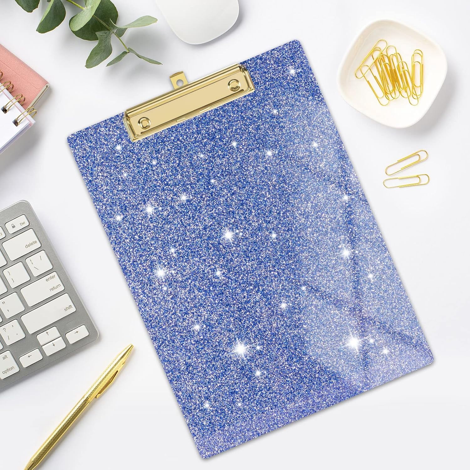 Acrylic Glitter Clipboards, Sparkly Board with Low Profile Gold Clip ...