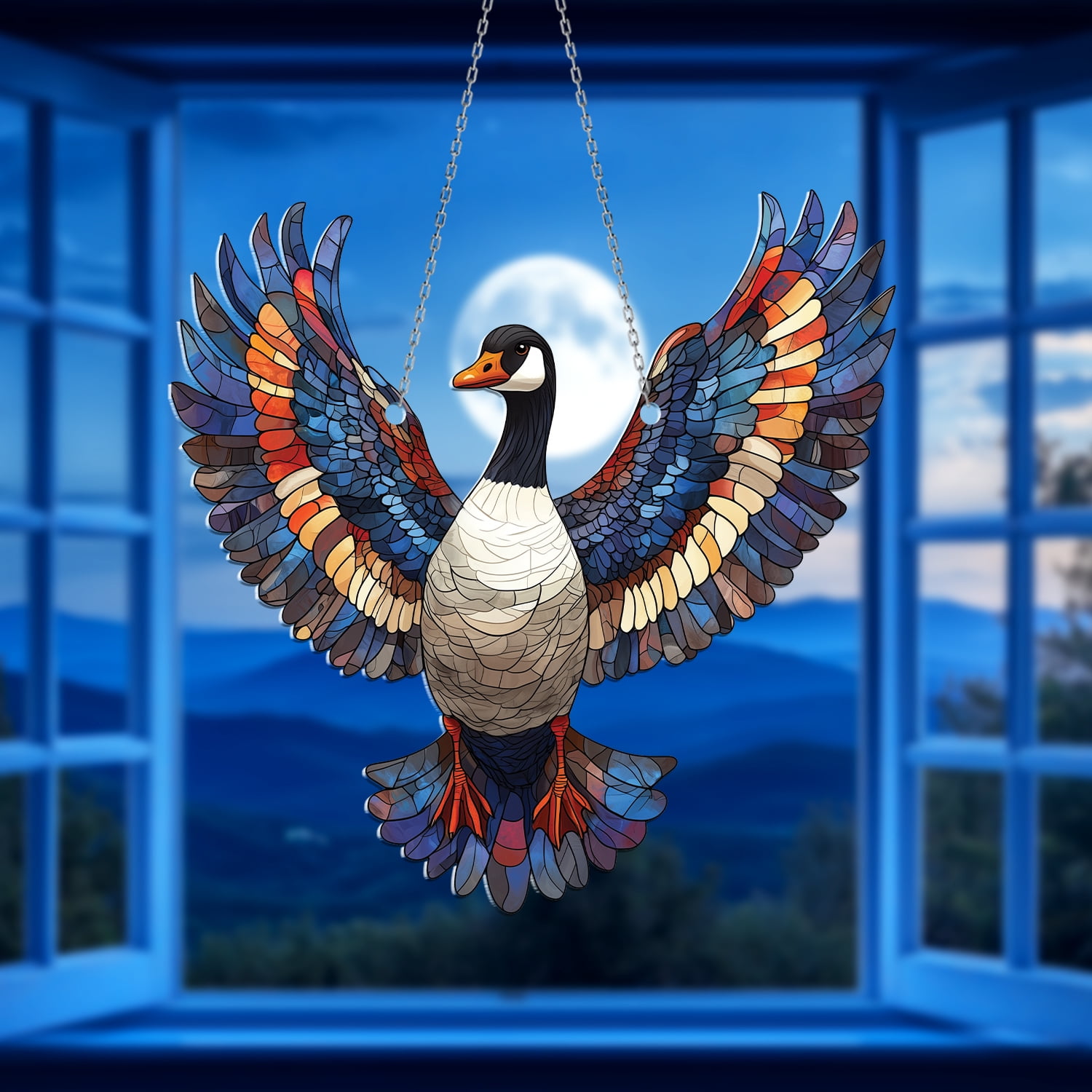 Acrylic Goose Suncatcher, Majestic Bird Window Hanging, Nature-Inspired ...