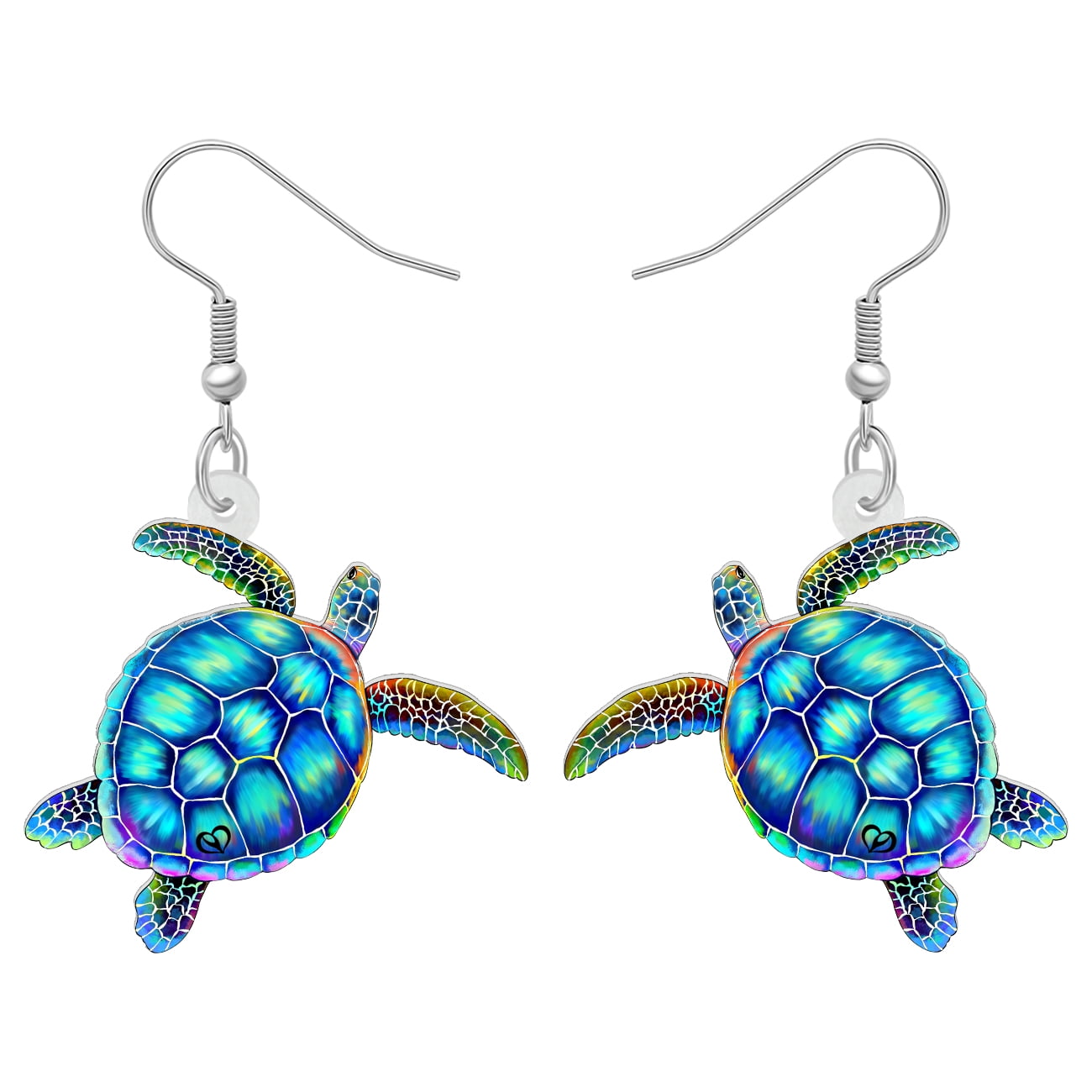 Acrylic Green Sea Turtle Earrings Ocean Animals Dangle Jewelry For ...