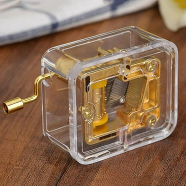 Wood Music Box Mini Vintage Engraved Hand-Operated Musical Box Birthday ...
