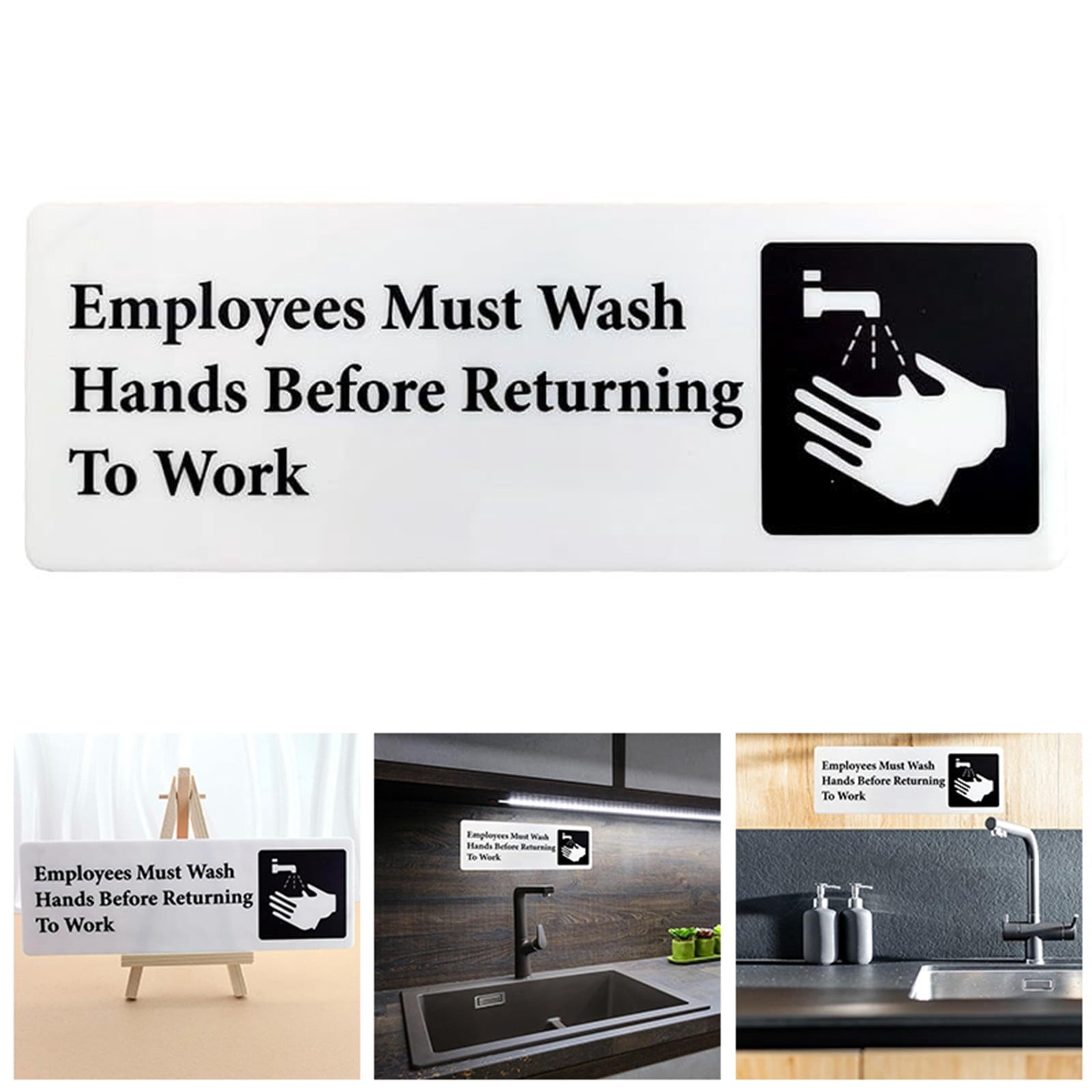 Acrylic Hand Wash Sign - Decorative Reminder for Hand Hygiene in Home ...