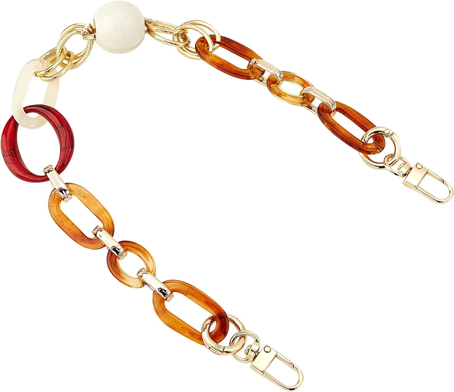 Acrylic Handbag Chain 17.3 Inch Resin Purse Bag Handle with Round Beads ...