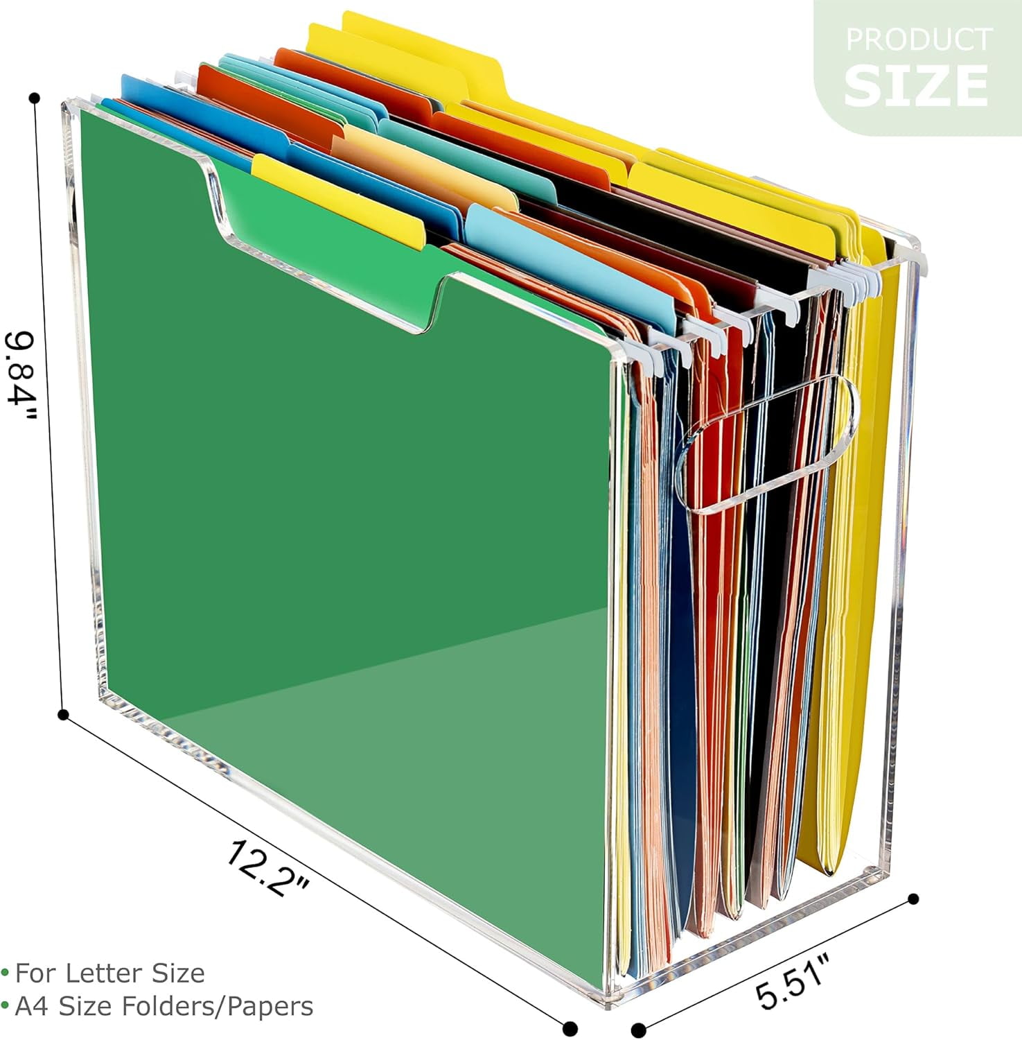 Acrylic Hanging File Folder Organizer, Letter Size Clear Filing ...