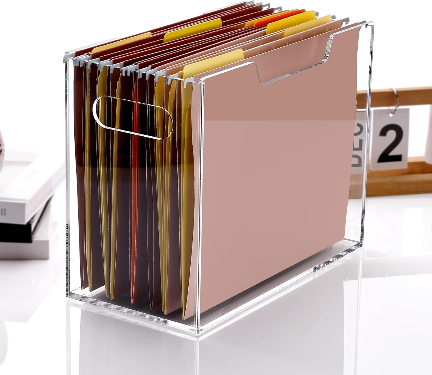 Acrylic Hanging File Organizer, Letter Size Clear Magazine Rack Folders ...