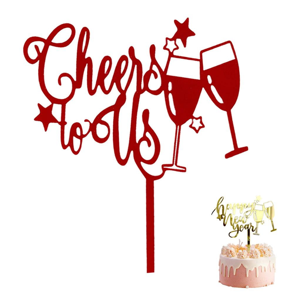 Acrylic Happy New Year Cake Topper For Party Decorations With Engraved ...