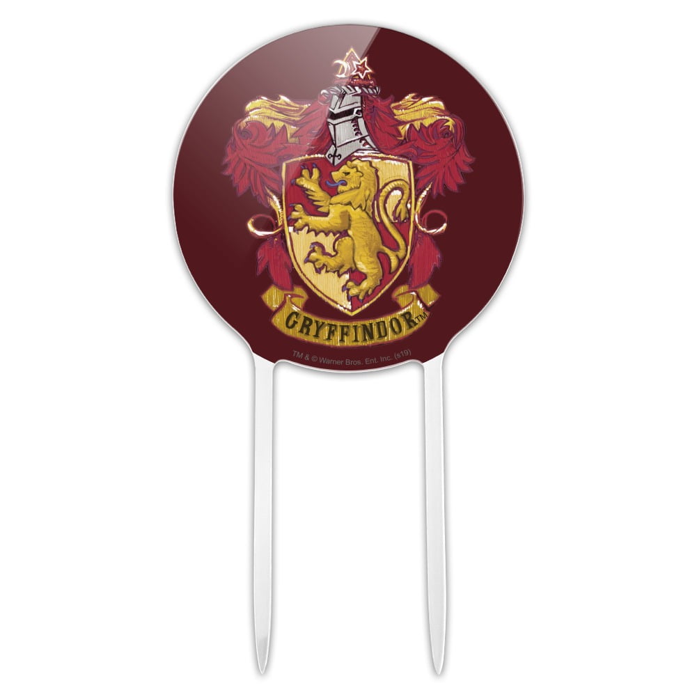 Acrylic Harry Potter Gryffindor Painted Crest Cake Topper Party ...