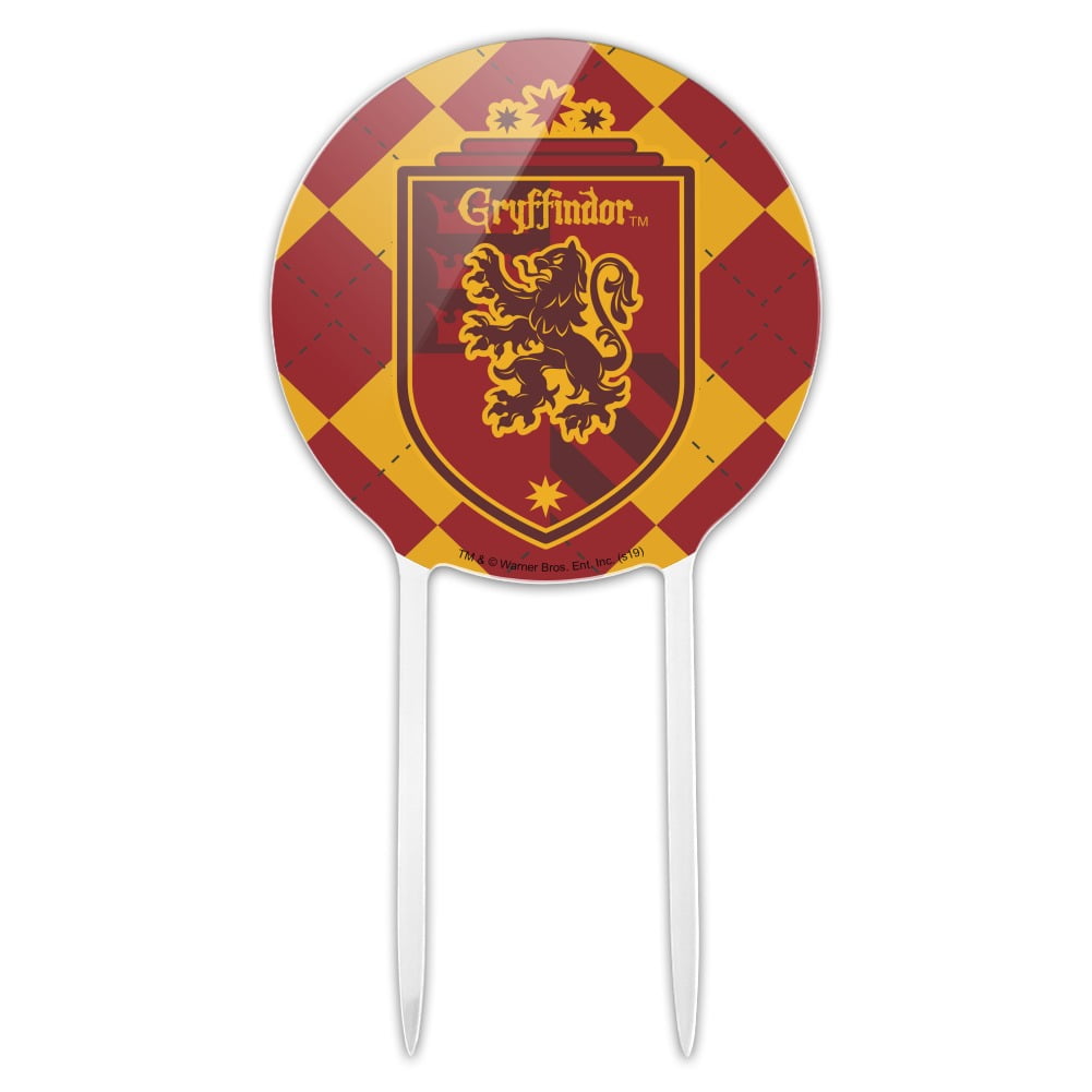 Acrylic Harry Potter Gryffindor Plaid Sigil Cake Topper Party ...
