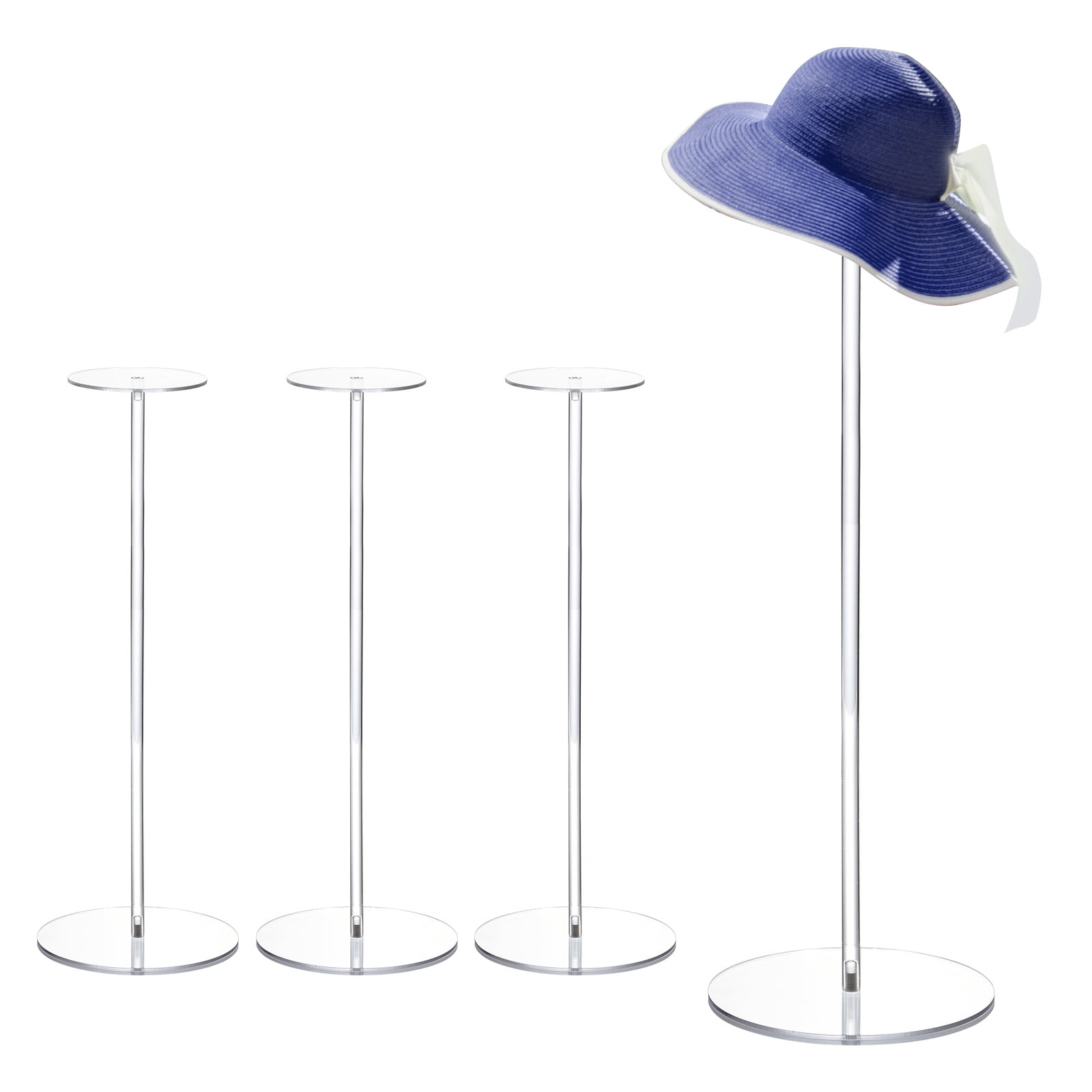 Acrylic Hat Display Stand 4 Pack 15.7 Inch Wig Rack Riser for Jewelry ...