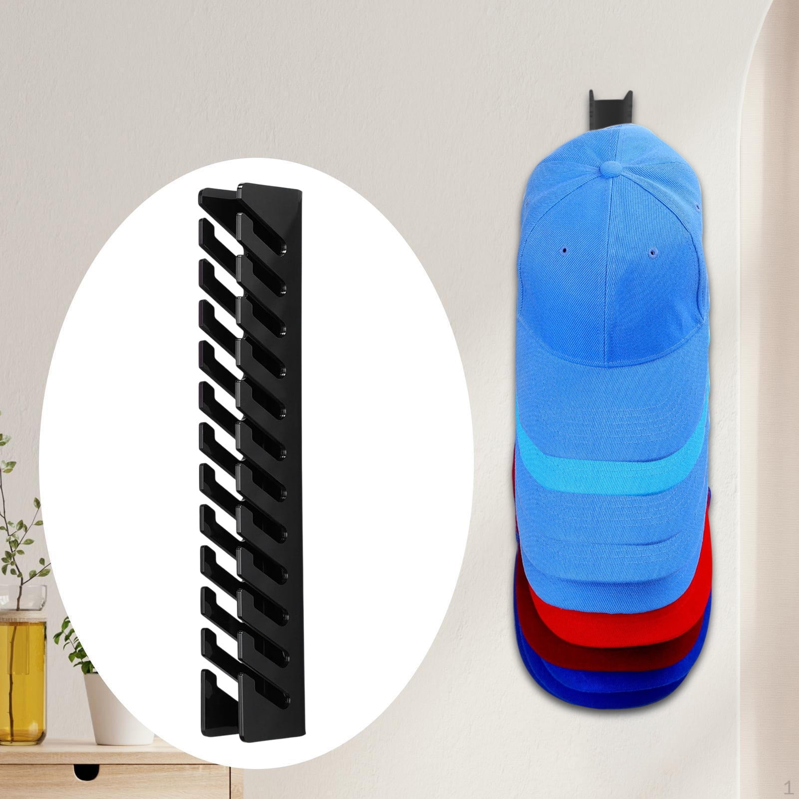 Acrylic Hat Rack Hooks Organizer | No Drill Transparent Baseball Cap ...