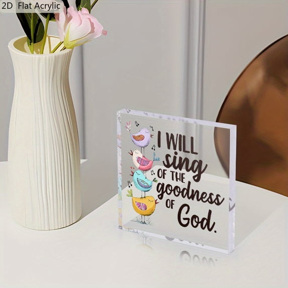 Acrylic Heart Decorative Plaque 3.9X3.9 Inch Vibrant Cartoon Birds ...