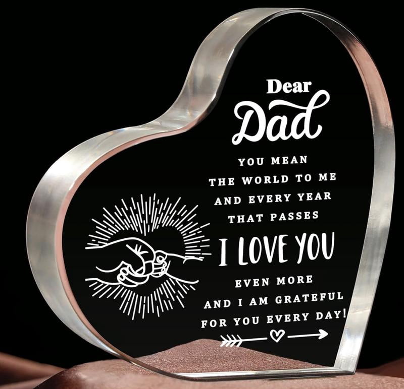 Acrylic Heart Keepsake 4"X4",Father'S Day Gifts For Dad From Daughter ...