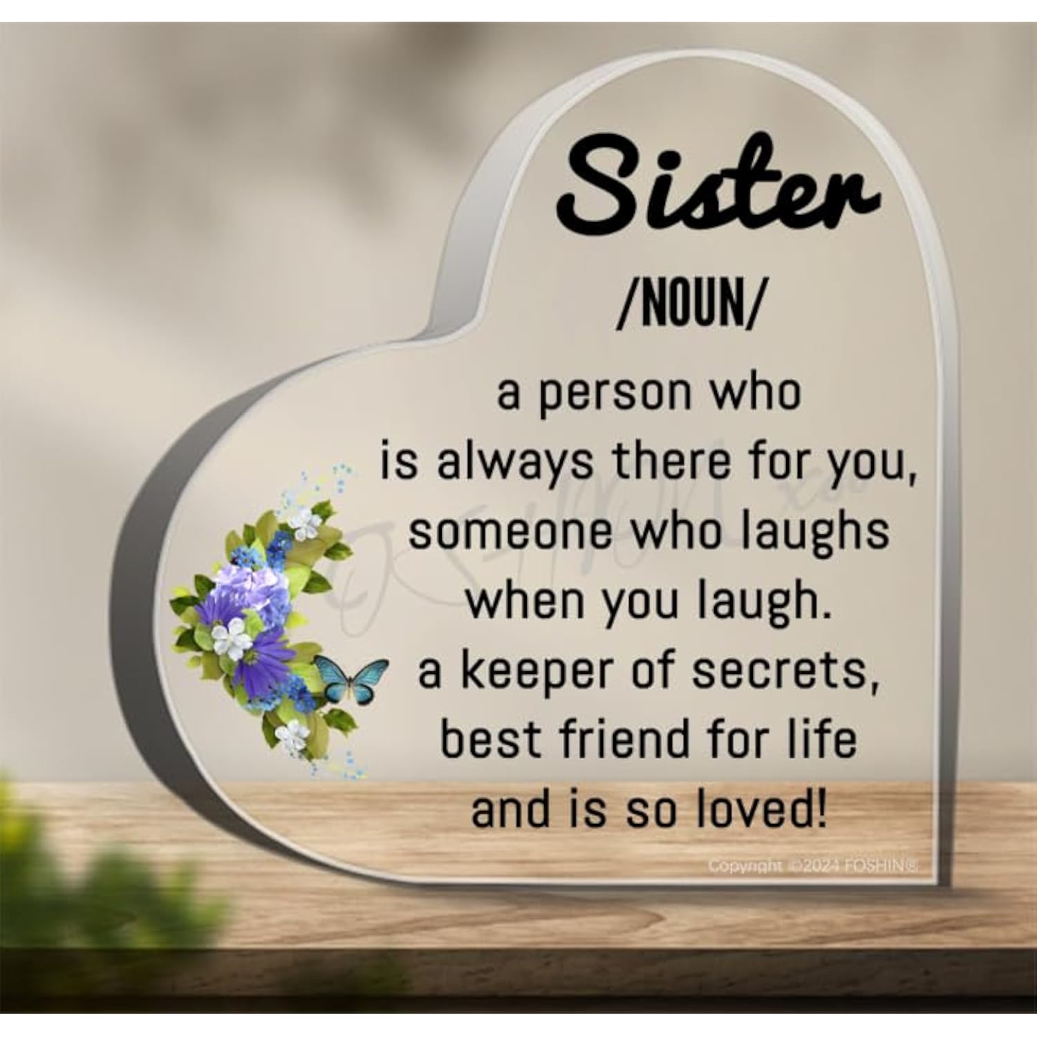 Acrylic Heart Keepsake Sister Definition Acrylic Sign Decorative Funny ...