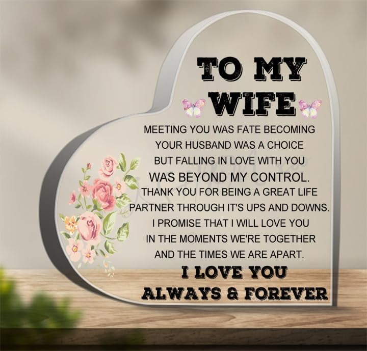 Acrylic Heart Keepsake To My Wife Meeting You Was Fate Becoming Your ...