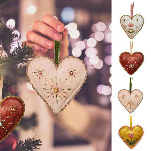 Acrylic Heart Ornament, 8cm Christmas Tree Decoration with Hanging ...
