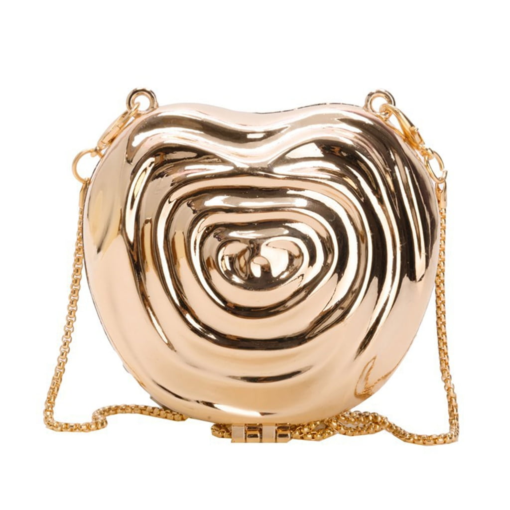 Acrylic Heart Pattern Shoulder Bag For Women Fashion Crossbody Purse ...