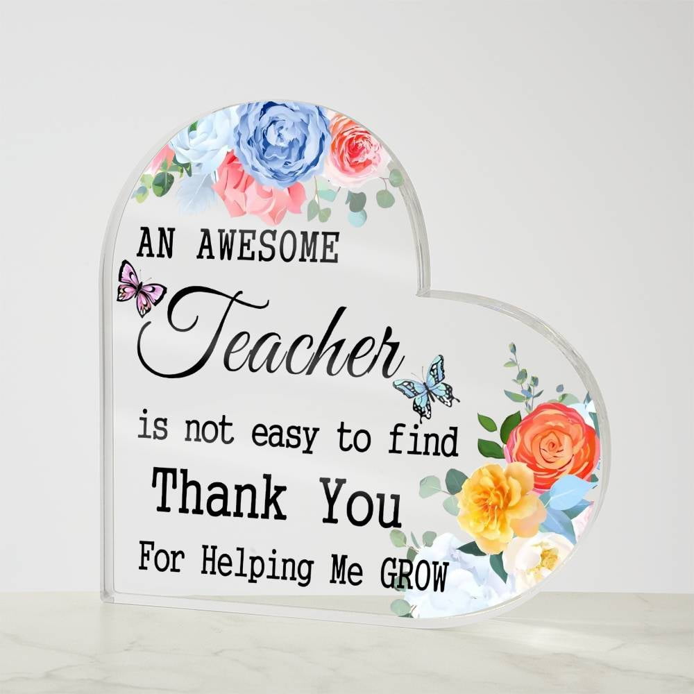 Acrylic Heart Plaque, Acrylic Teacher Appreciation Gifts, Acrylic ...