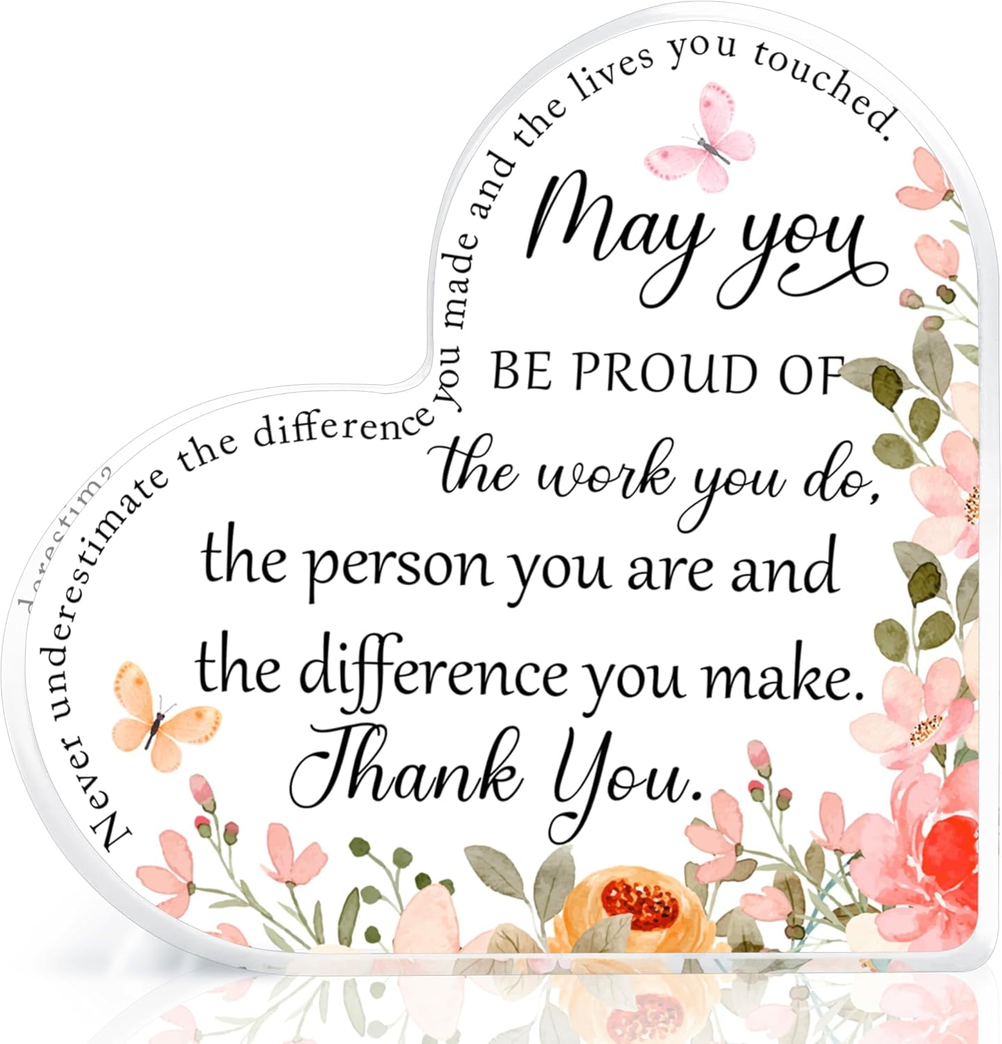 Acrylic Heart Retirement Gifts for Women, Employee Appreciation ...