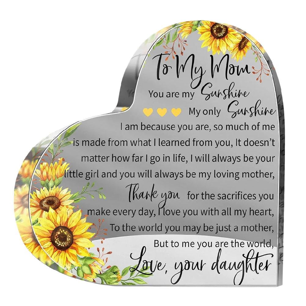 Acrylic Heart-Shaped Paperweight Keepsake with Floral Pattern and ...