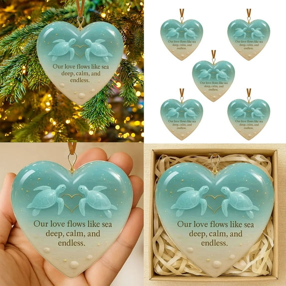 Acrylic Heart Shaped Pendant, Blue Friendship Token with Sea Turtle ...