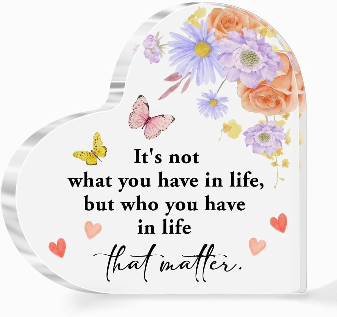 Acrylic Heart Sign Friendship Gift for Woman Bestie Coworker Birthday ...