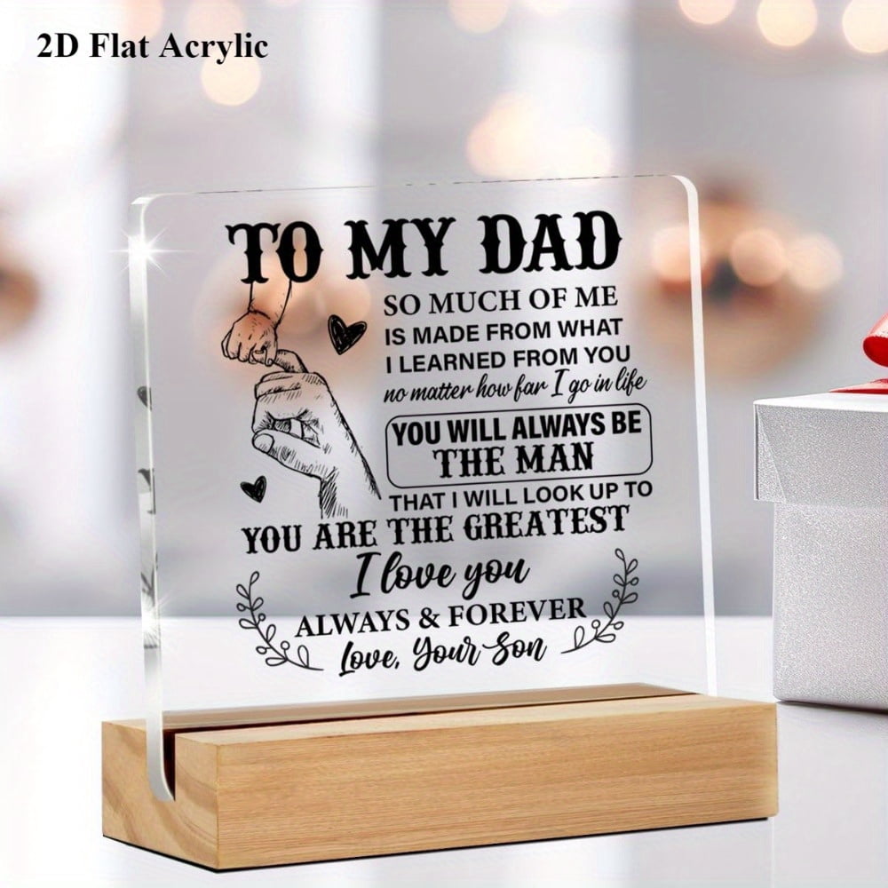 Acrylic Heartfelt Dad Gift from Son "to My Dad" Message Clasped Hs ...