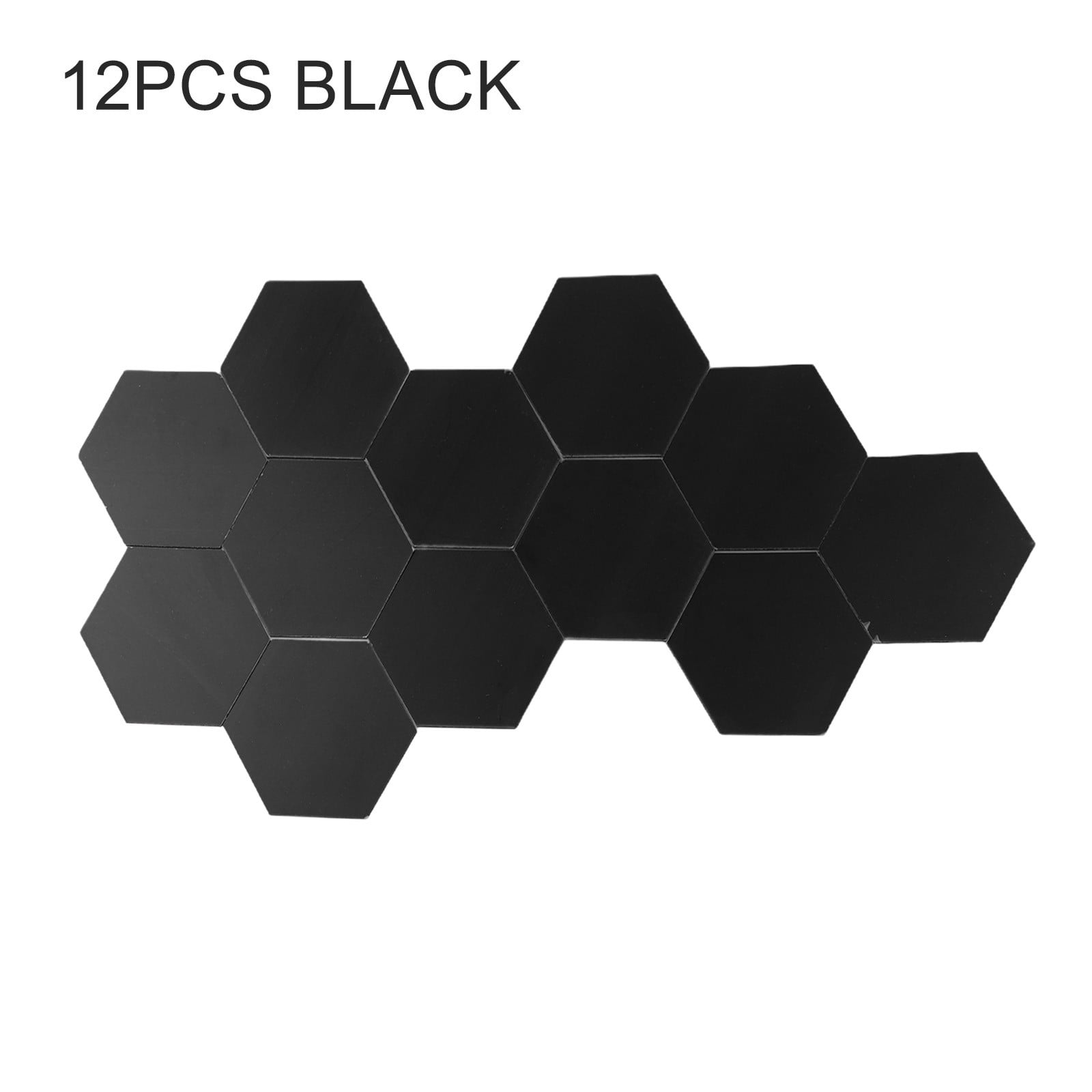 Acrylic Hexagon Mirror Tiles Wall Stickers, Black - Black Acrylic ...